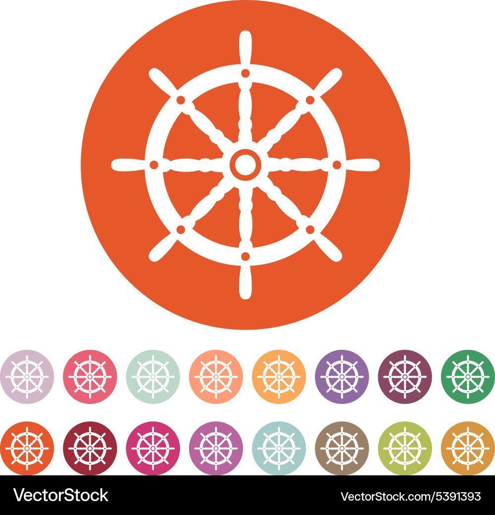 The ship steering wheel icon Sailing symbol Flat Vector Image