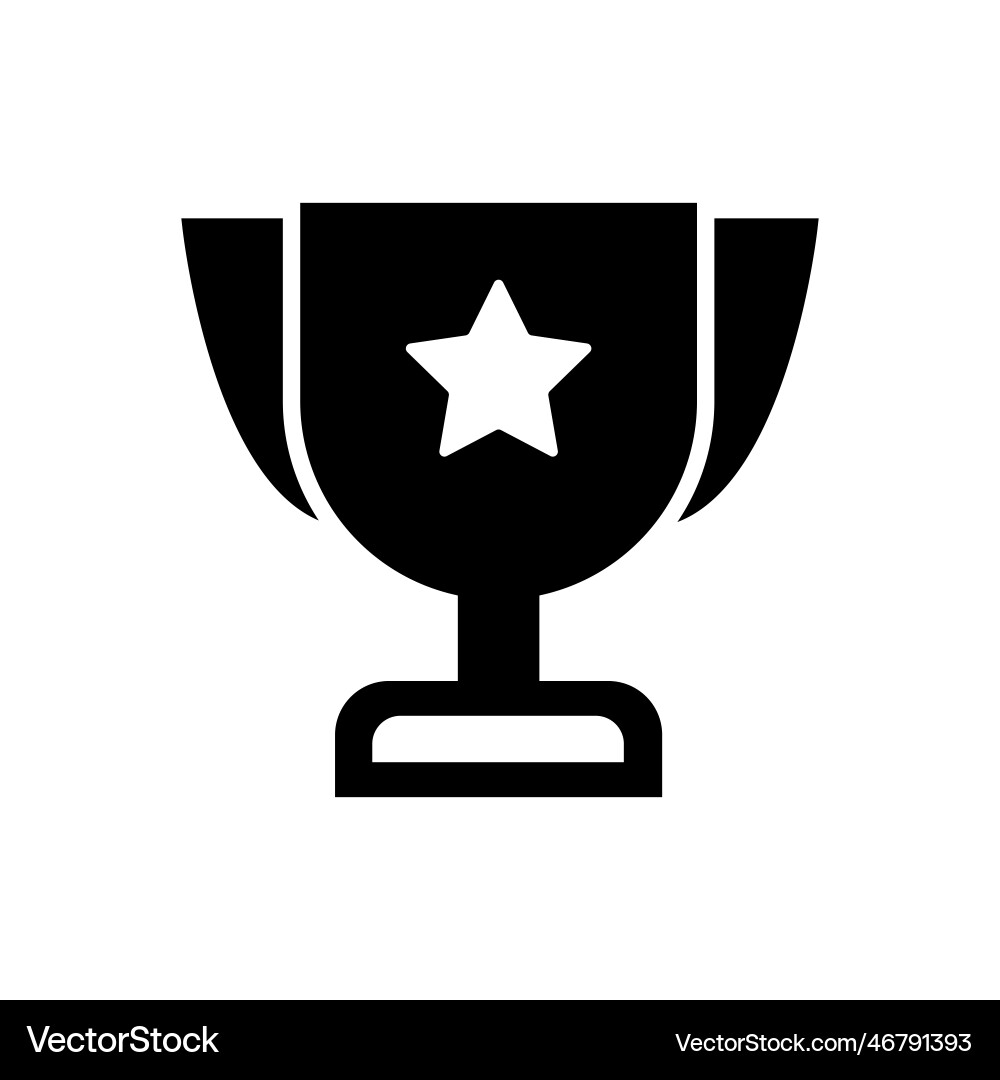 Trophy fill icon symbol black glyph icon Vector Image