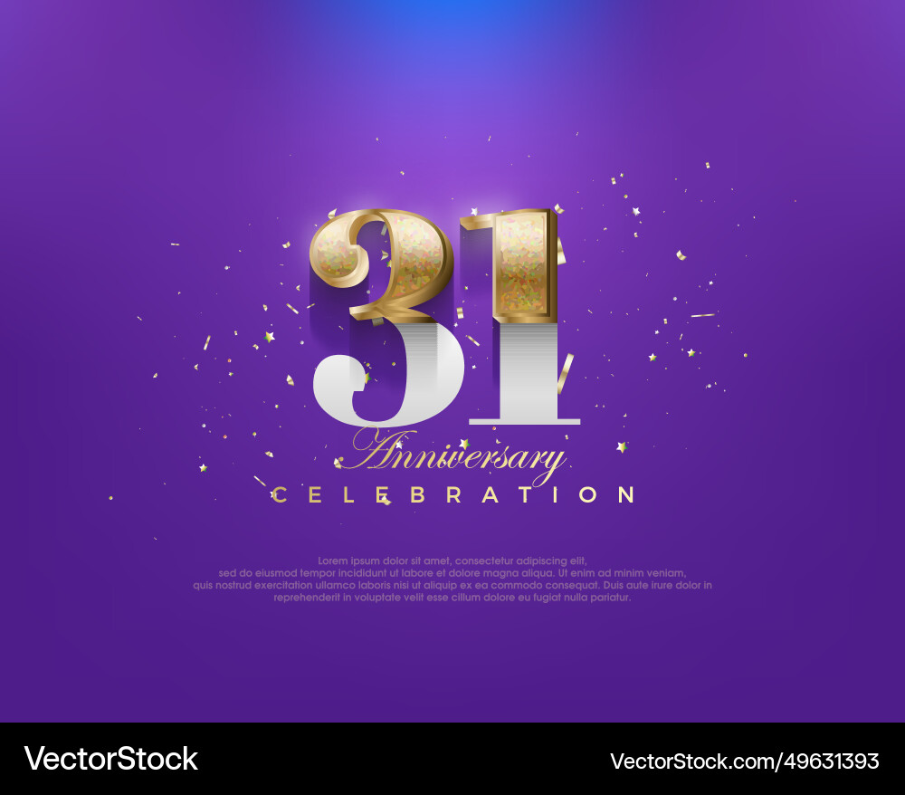 Unique classic number 31st for an anniversary Vector Image