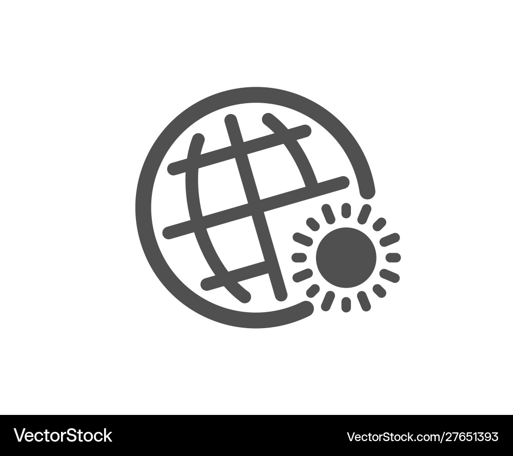 World weather icon sun with globe sign Royalty Free Vector