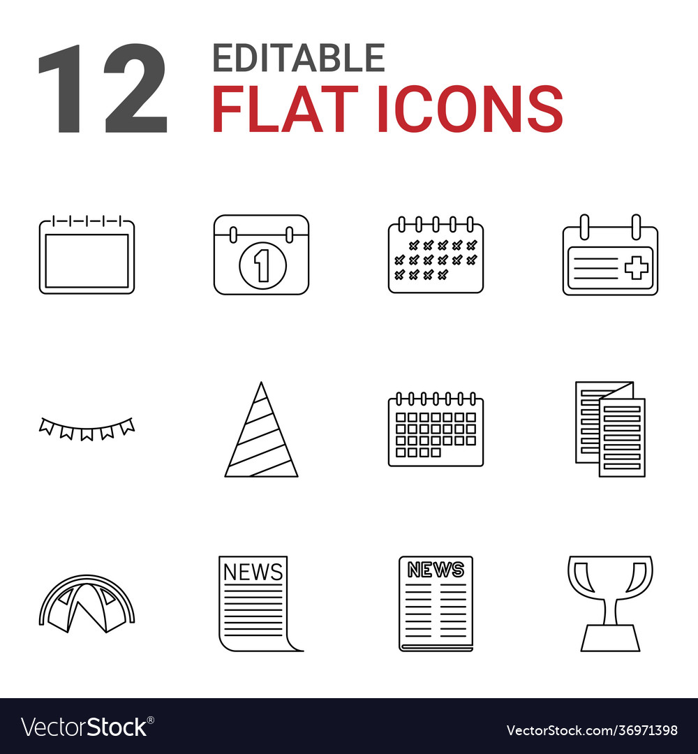 12 event icons Royalty Free Vector Image - VectorStock