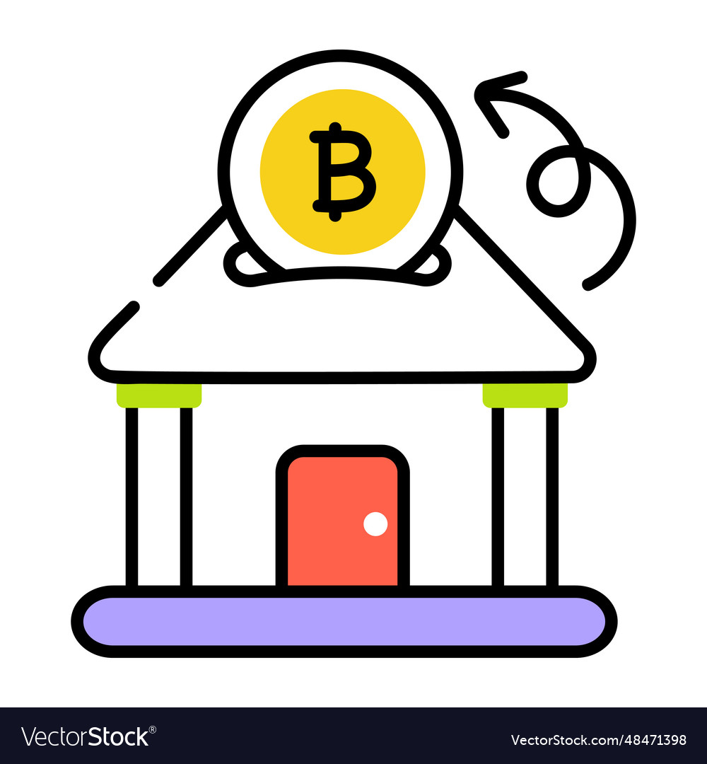 Bitcoin banking Royalty Free Vector Image - VectorStock