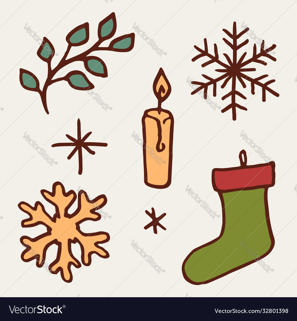 Christmas design elements set Royalty Free Vector Image