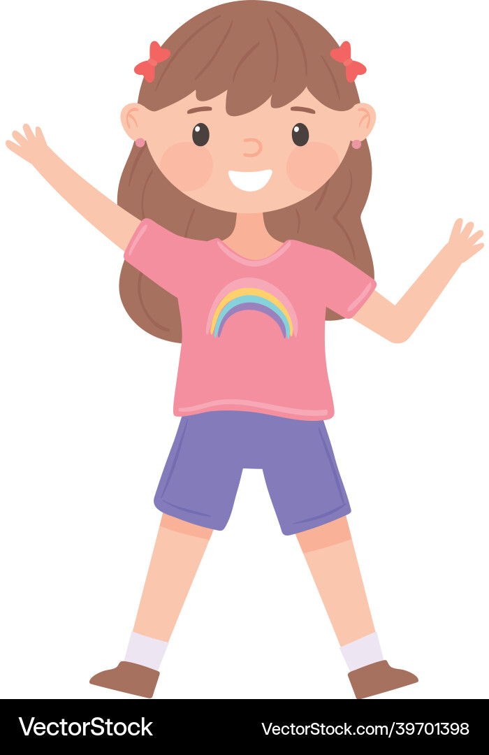 Cute little girl Royalty Free Vector Image - VectorStock