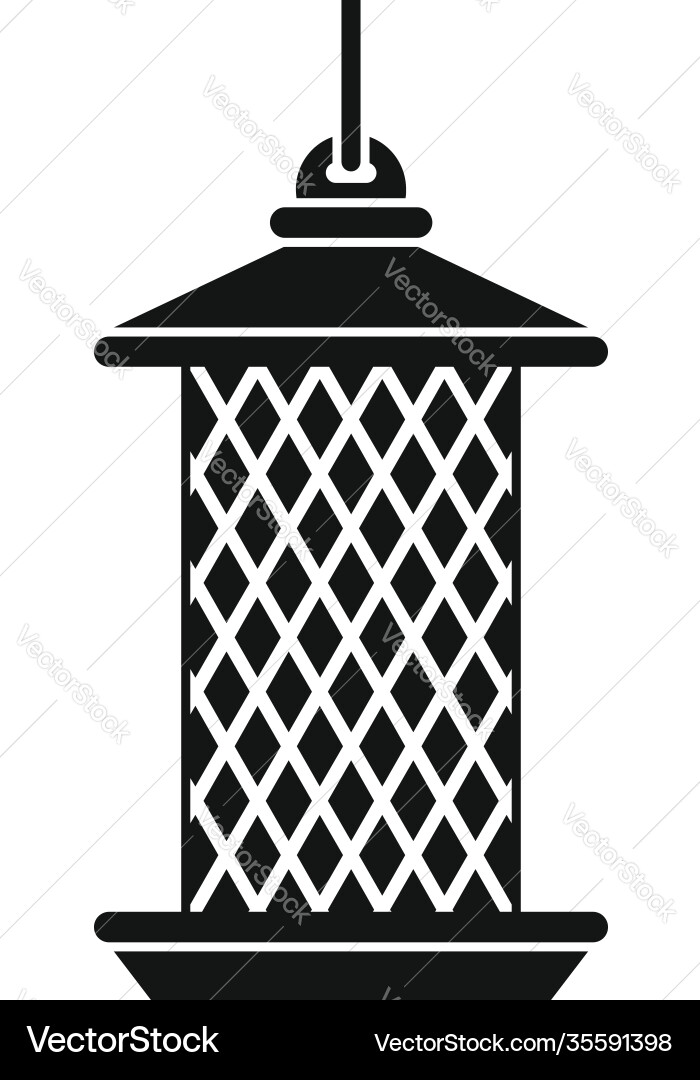 Cylinder bird feeders icon simple style Royalty Free Vector
