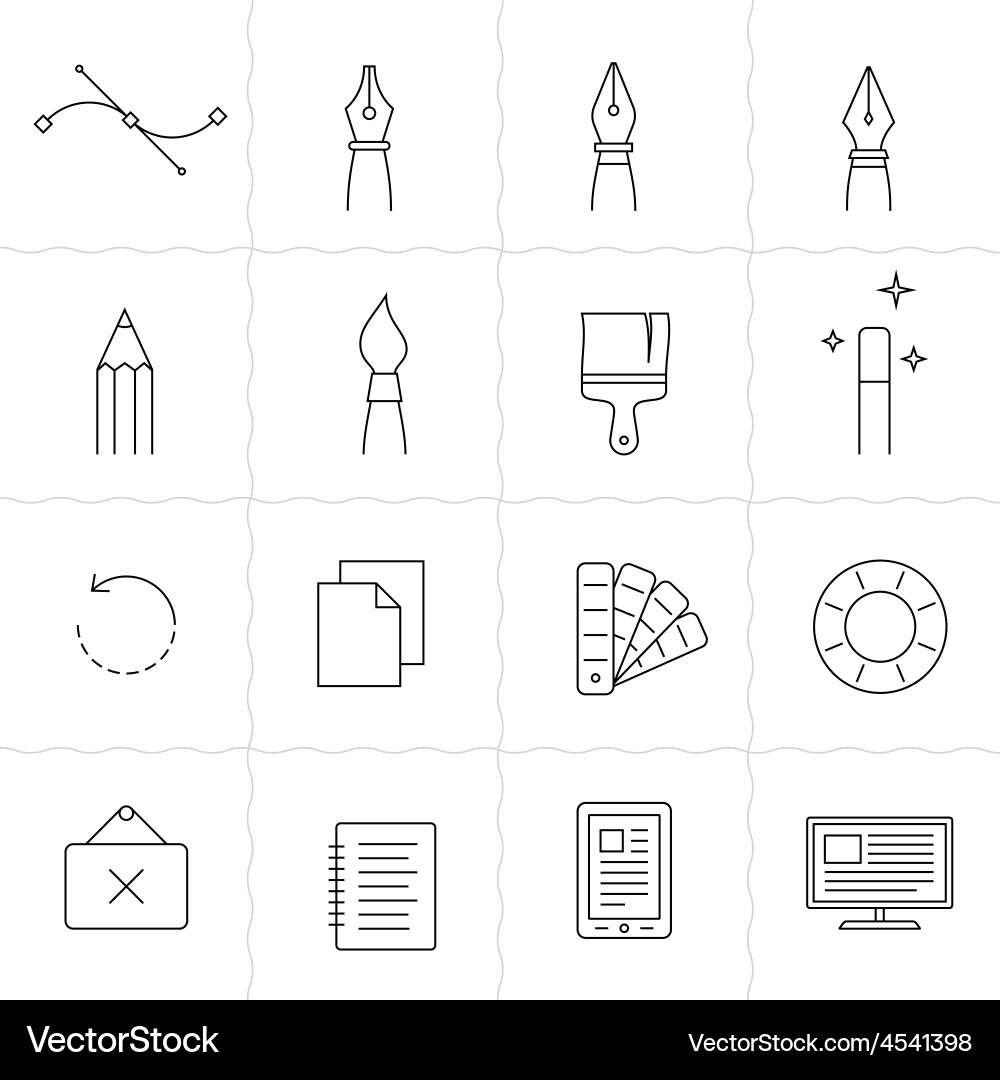 Drawing and painting tools icons 2 Royalty Free Vector Image