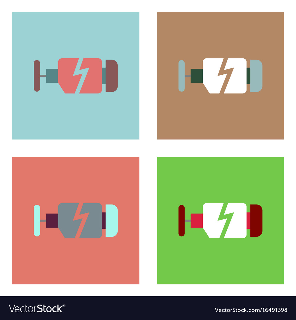 Flat icon design collection broken engine Vector Image