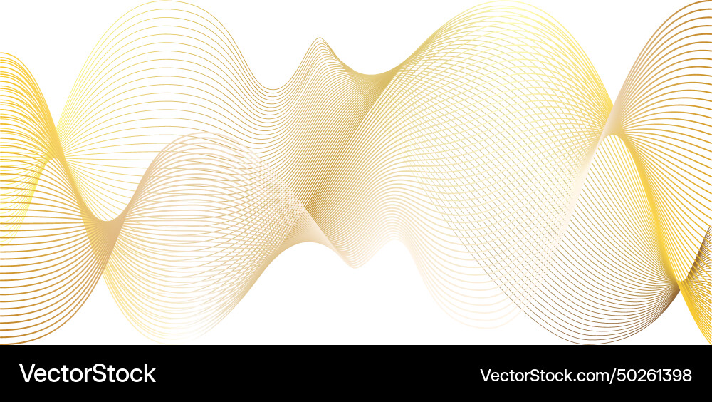 Gold wave line abstract background high detailed Vector Image