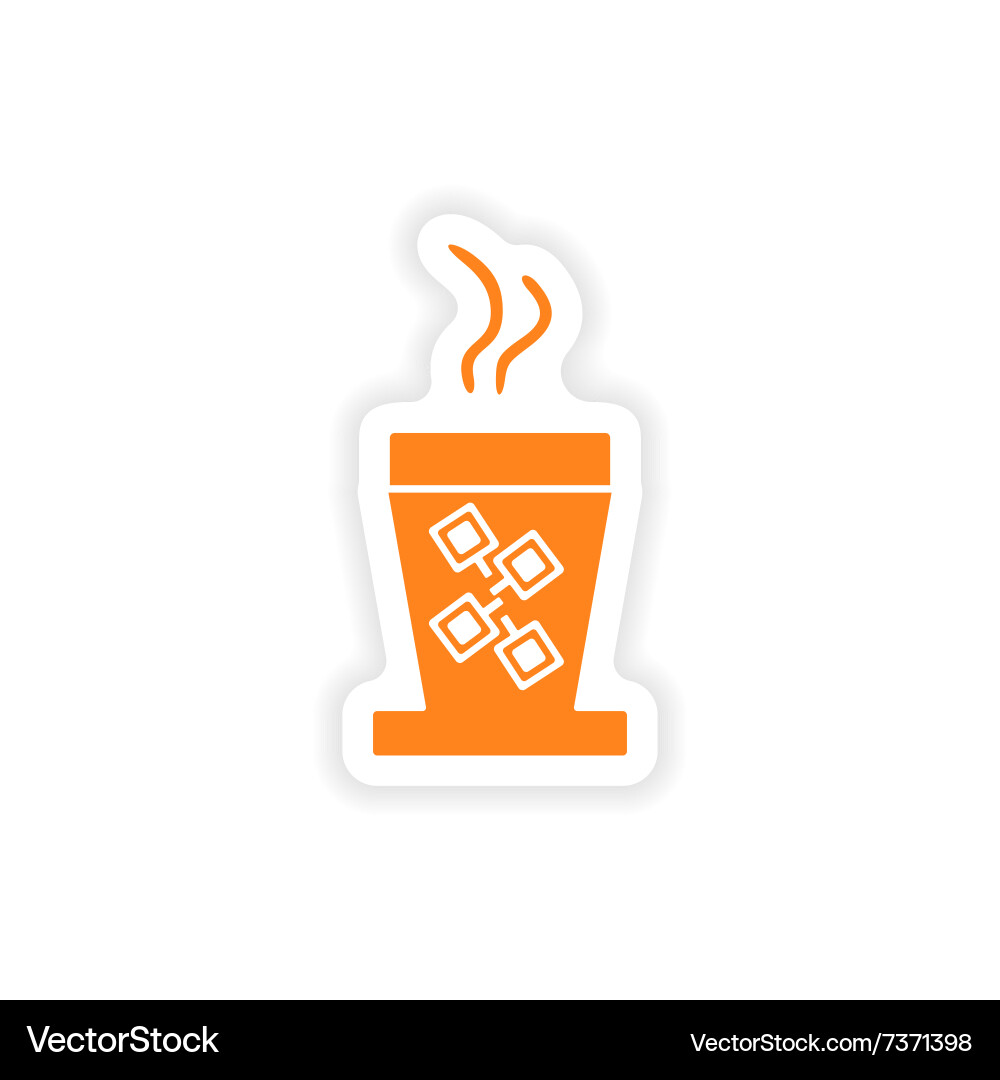 Icon sticker realistic design on paper coffee Vector Image