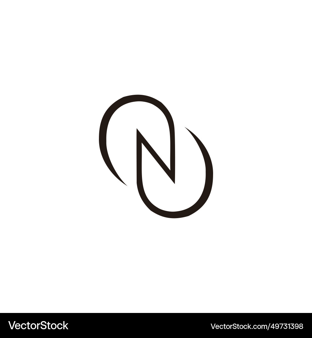 Letter n round geometric symbol simple logo Vector Image