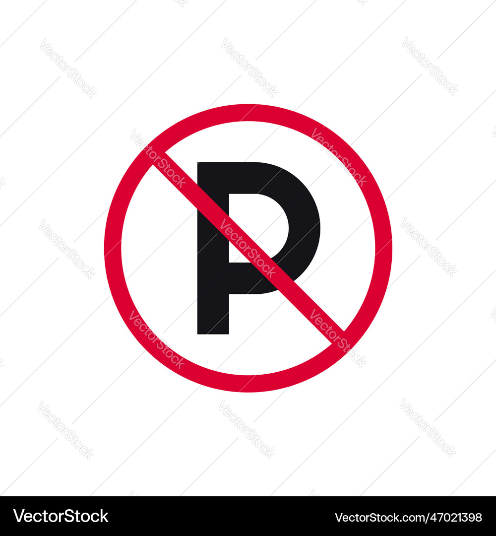No parking prohibited sign forbidden modern round Vector Image