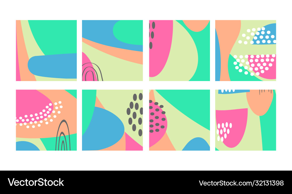 Set fun hand drawn colorful shapes doodle Vector Image