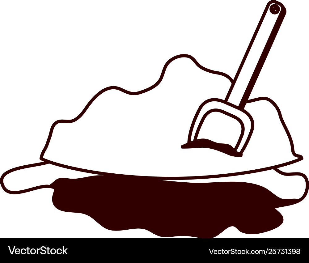 Shovel to play on beach white background Vector Image