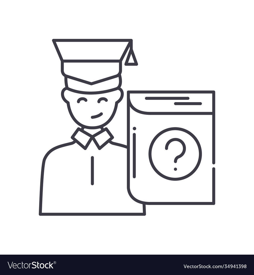 Student study icon linear isolated Royalty Free Vector Image