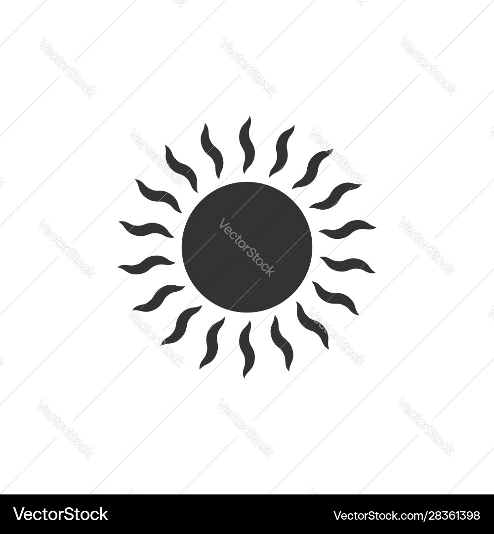 Sun icon in flat style sunlight sign on white Vector Image