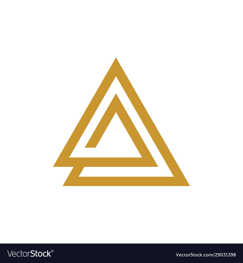 Triangle line logo template Royalty Free Vector Image