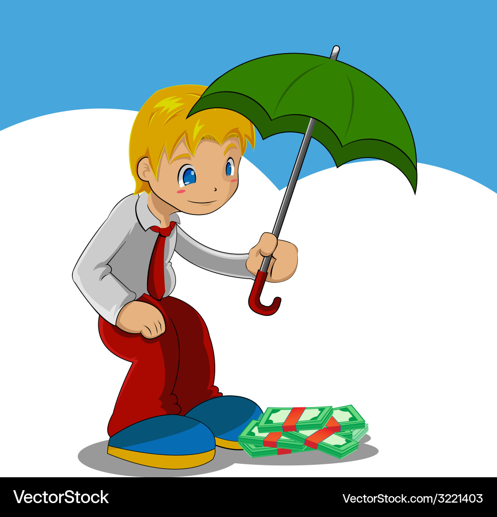 Businessman protect money Royalty Free Vector Image