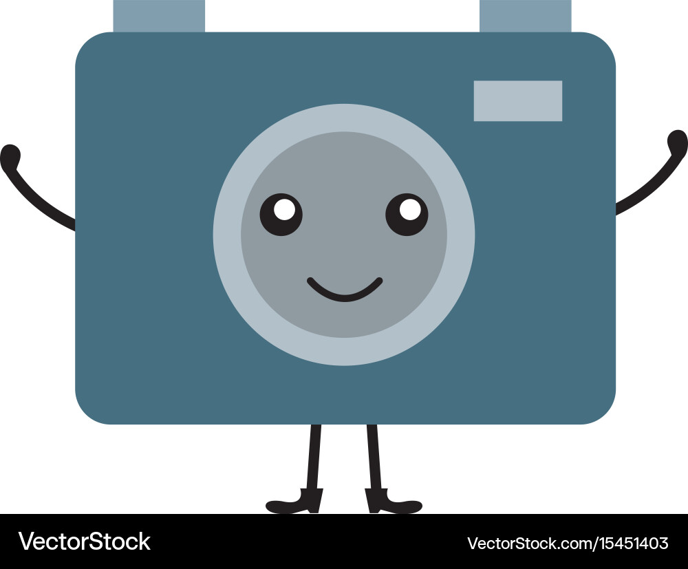 Camera photographic kawaii character Royalty Free Vector