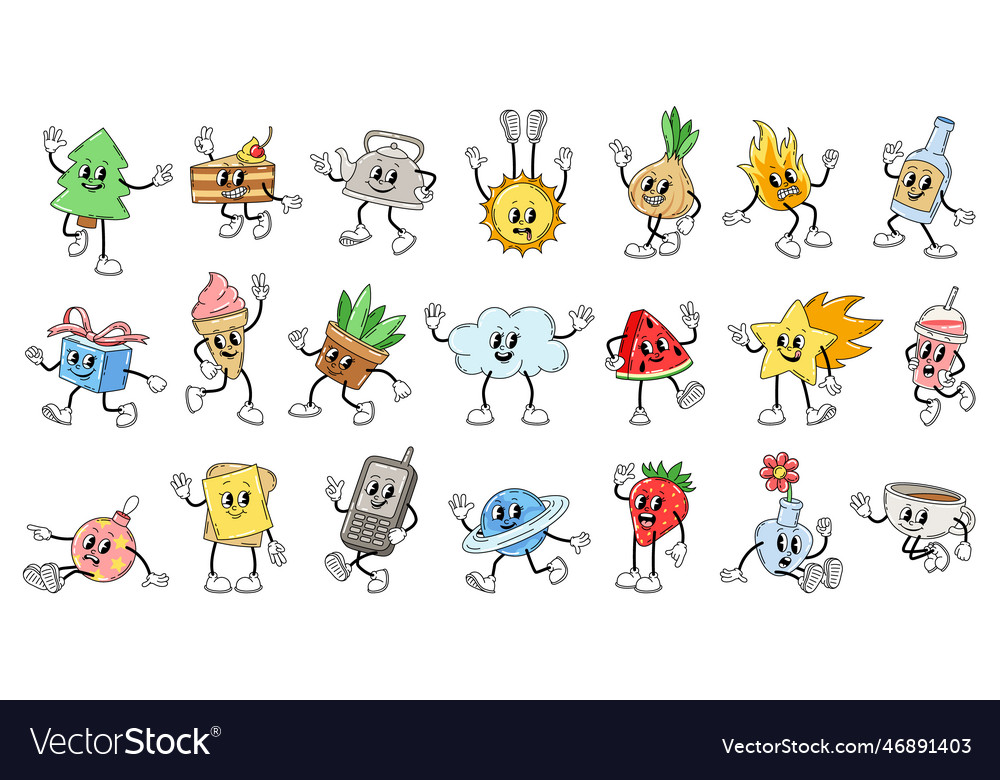 Cartoon characters set Royalty Free Vector Image