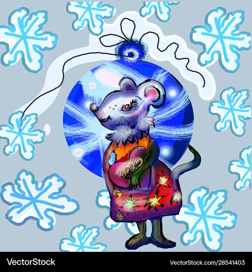 Cartoon mouse set cute rats in different poses Vector Image