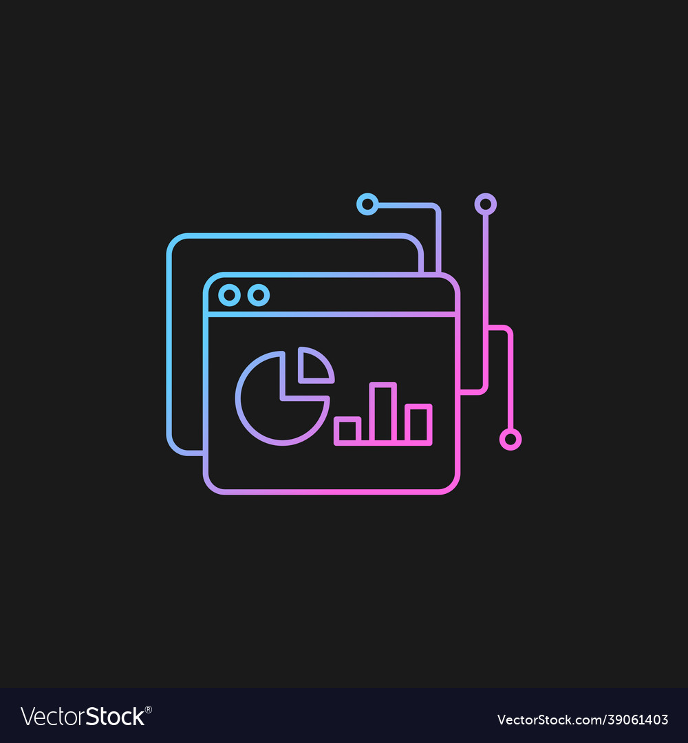 Data intelligence platform gradient icon for dark Vector Image
