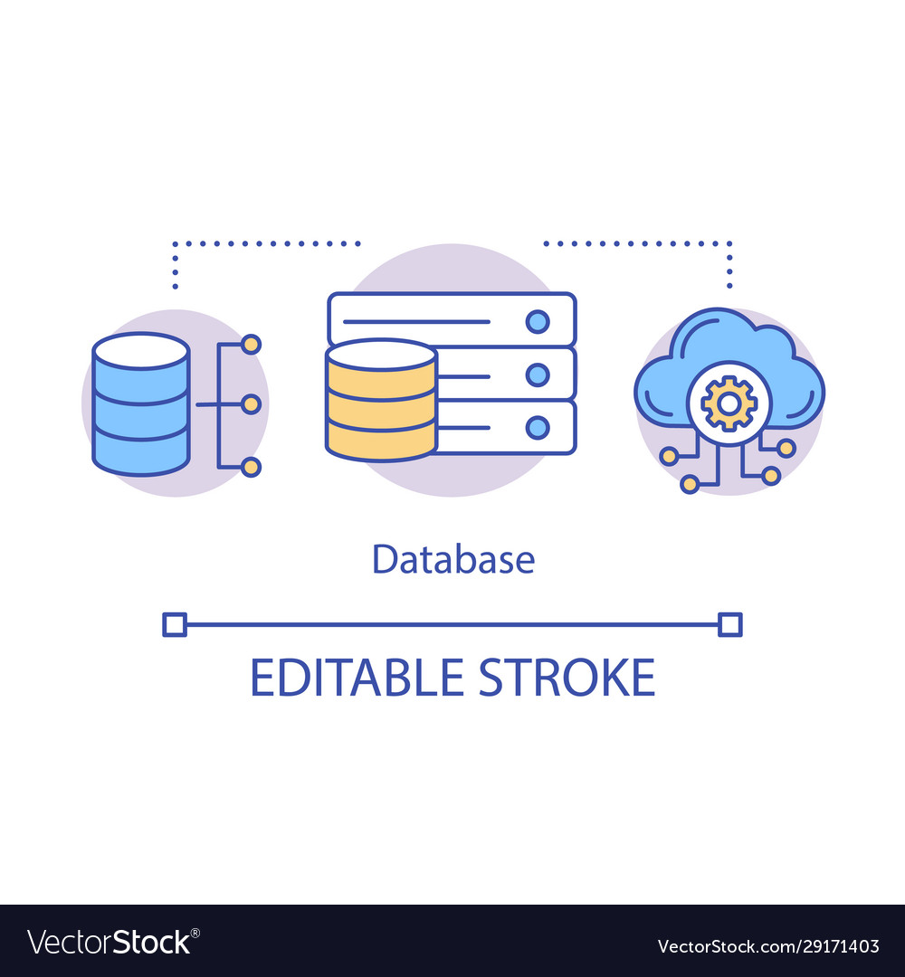 Database concept icon data storage idea thin line Vector Image