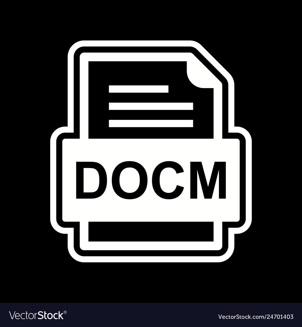 Docm file document icon Royalty Free Vector Image