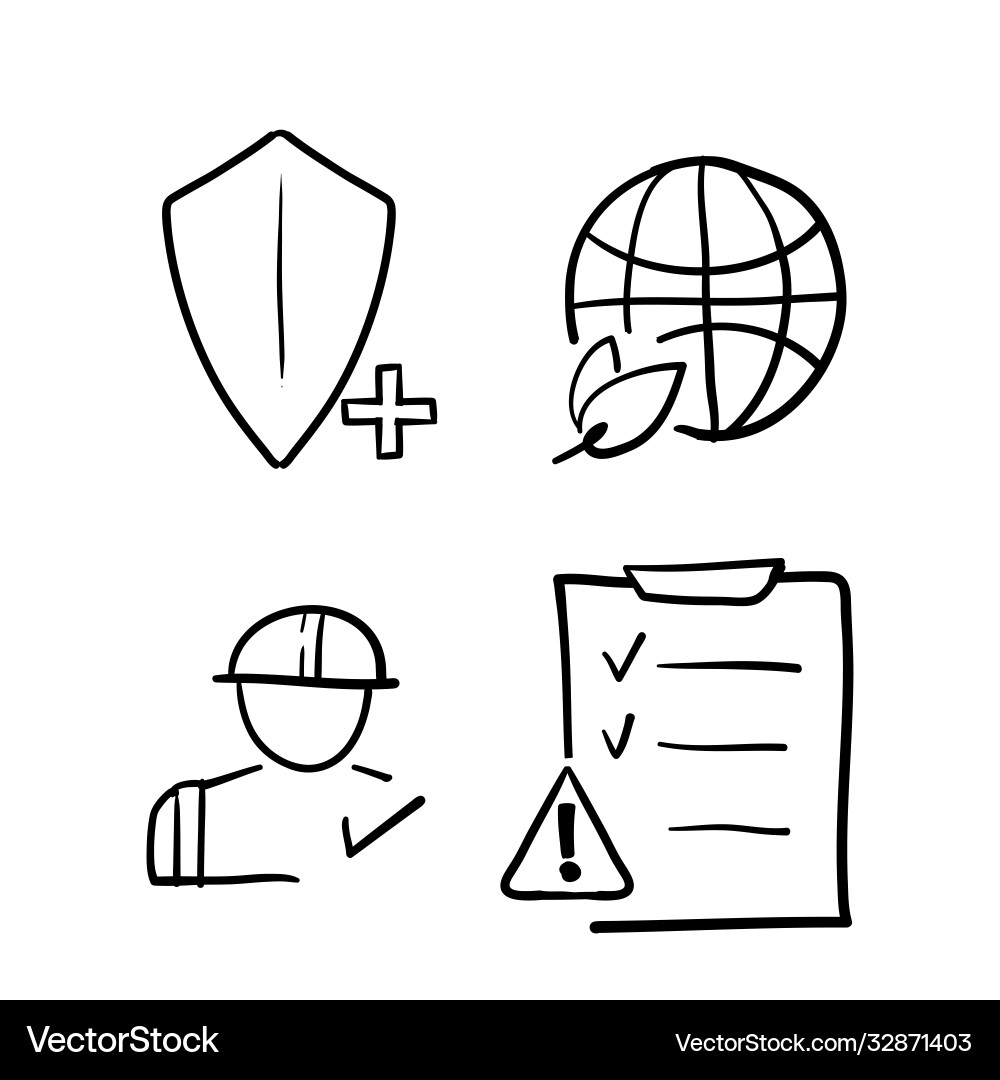 Hand drawn hse concept occupational safety Vector Image