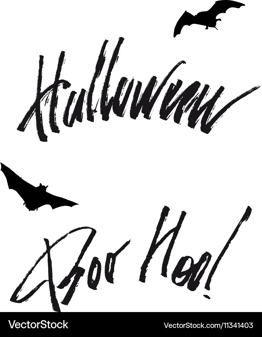 Happy halloween lettering handwritten isolated Vector Image