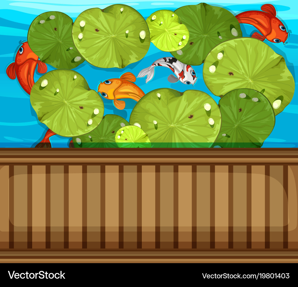 Many fish swimming in the pond Royalty Free Vector Image