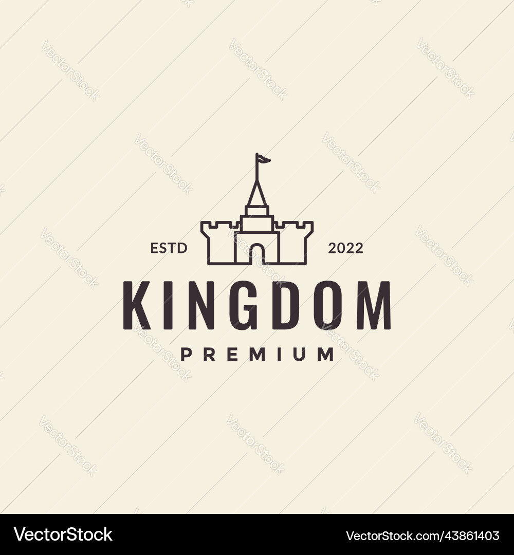 Minimal kingdom gate castle logo design hipster Vector Image