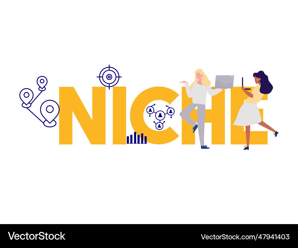 Niche market segment strategy target business Vector Image