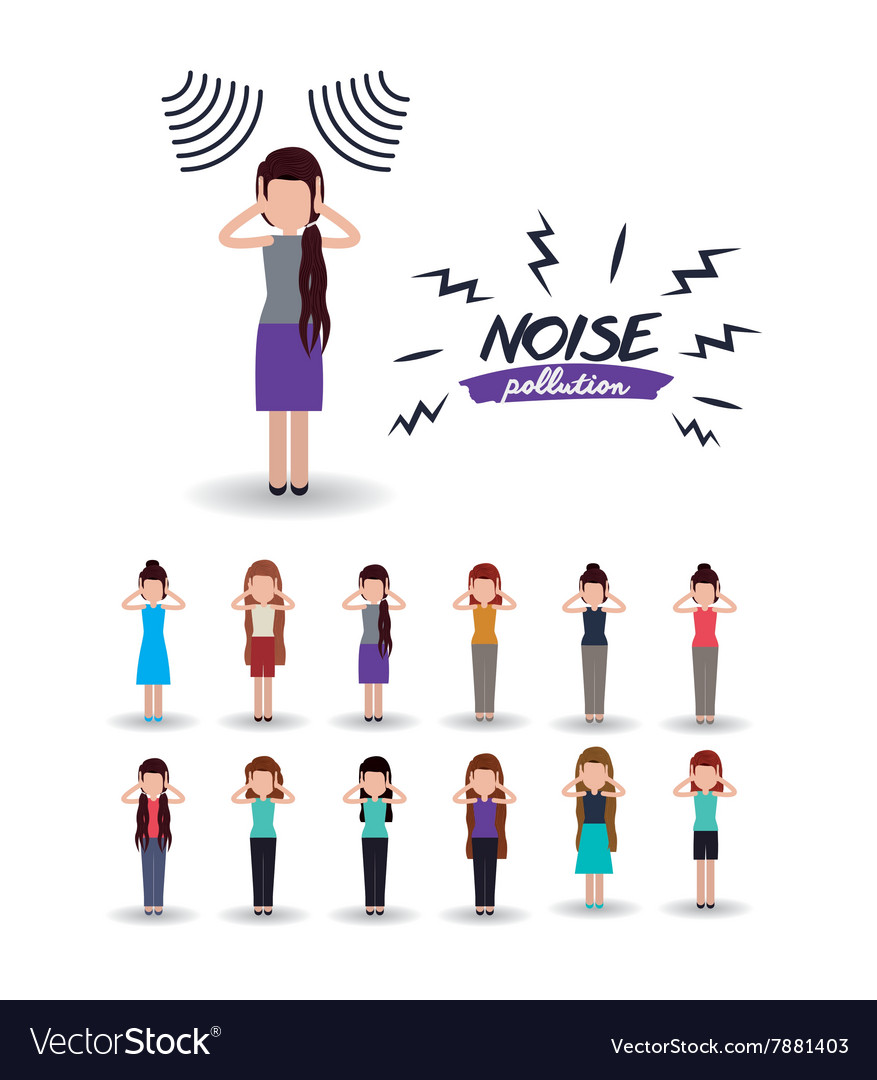 Noise pollution design Royalty Free Vector Image Noise pollution design Royalty Free Vector Image