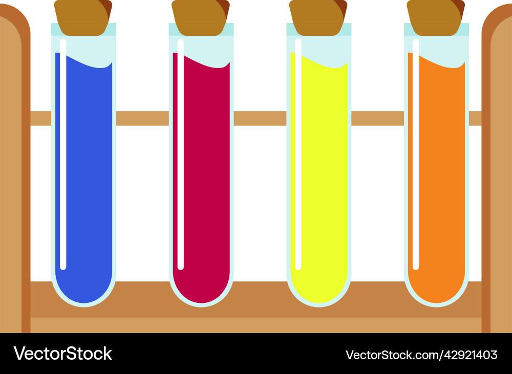 Sample tubes with cork stoppers semi flat color Vector Image