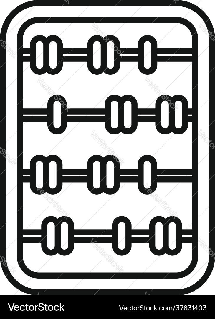 Wood abacus icon outline style Royalty Free Vector Image