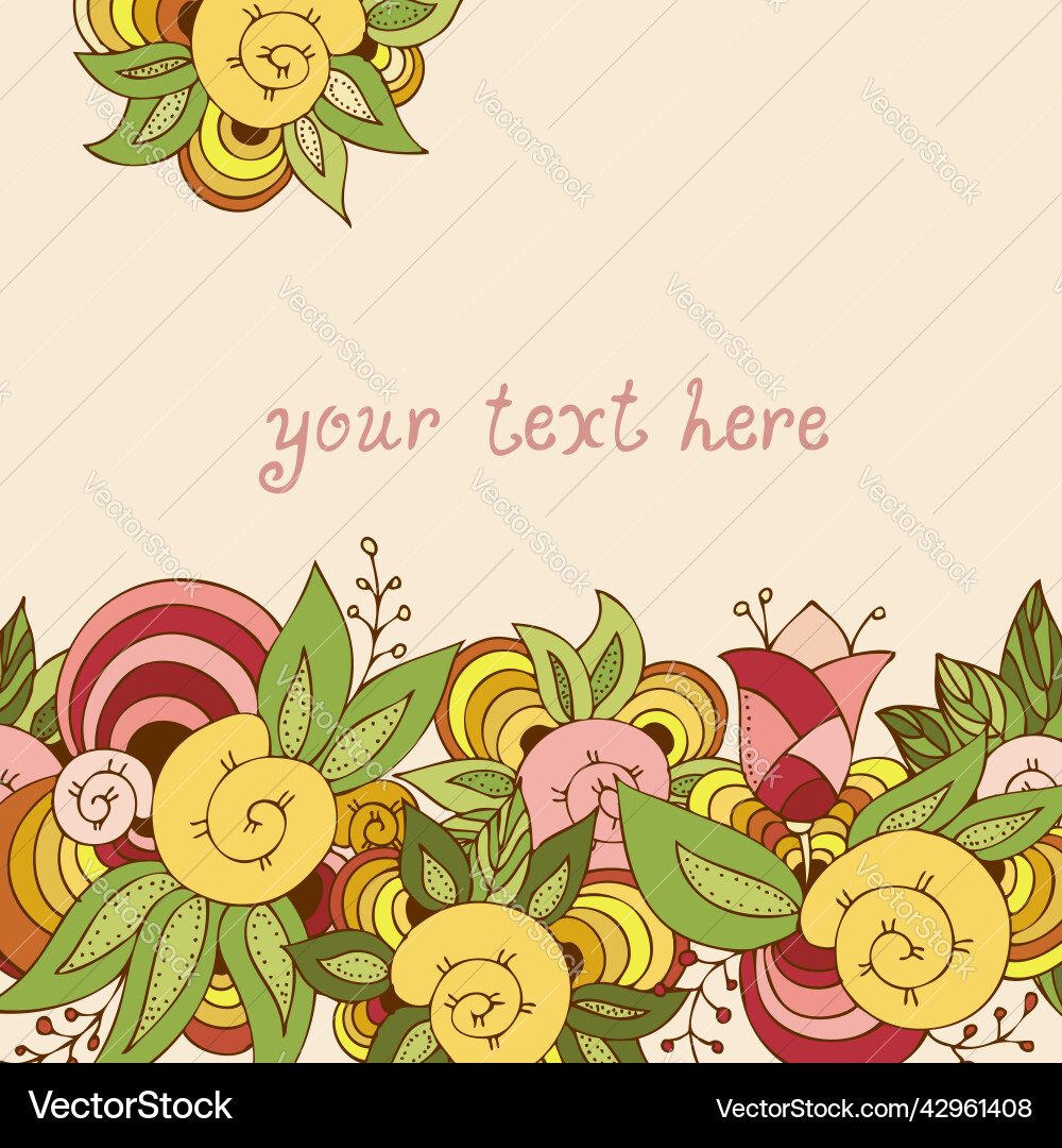 Abstract flowers hand drawn floral Royalty Free Vector Image