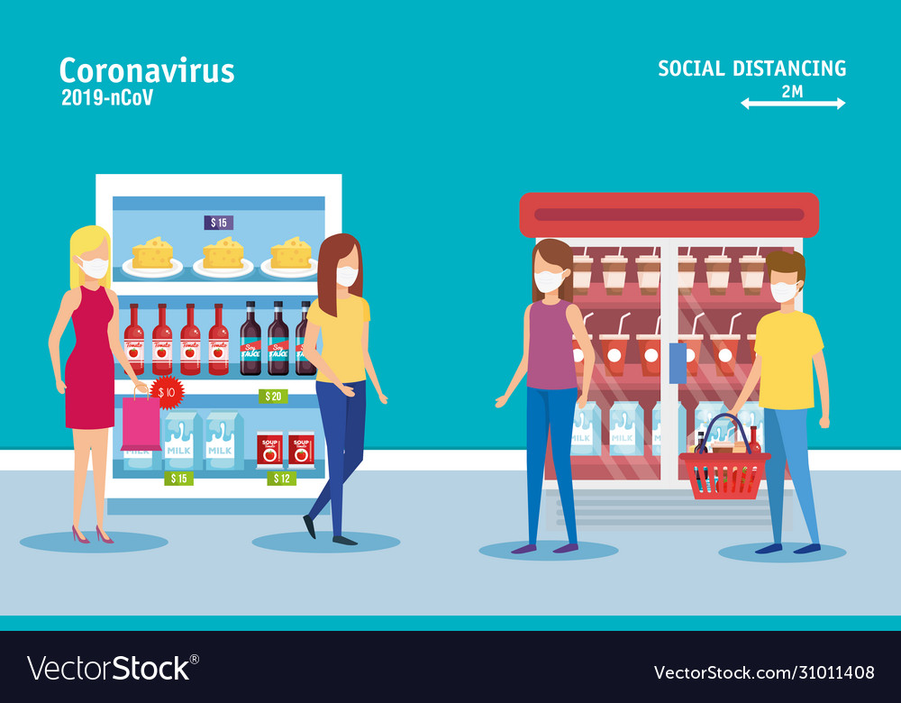 Campaign social distancing for covid19 19 Vector Image
