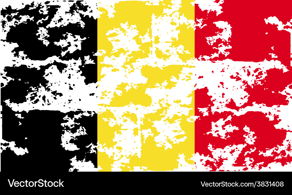 Flag of belgium with old texture Royalty Free Vector Image