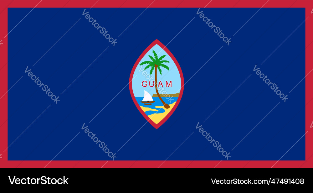 Flag of guam Royalty Free Vector Image - VectorStock