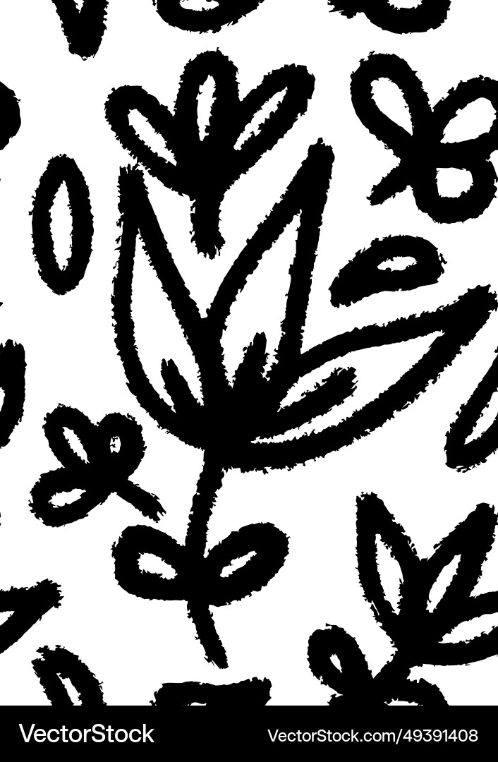 Floral abstract hand drawn flower seamless Vector Image
