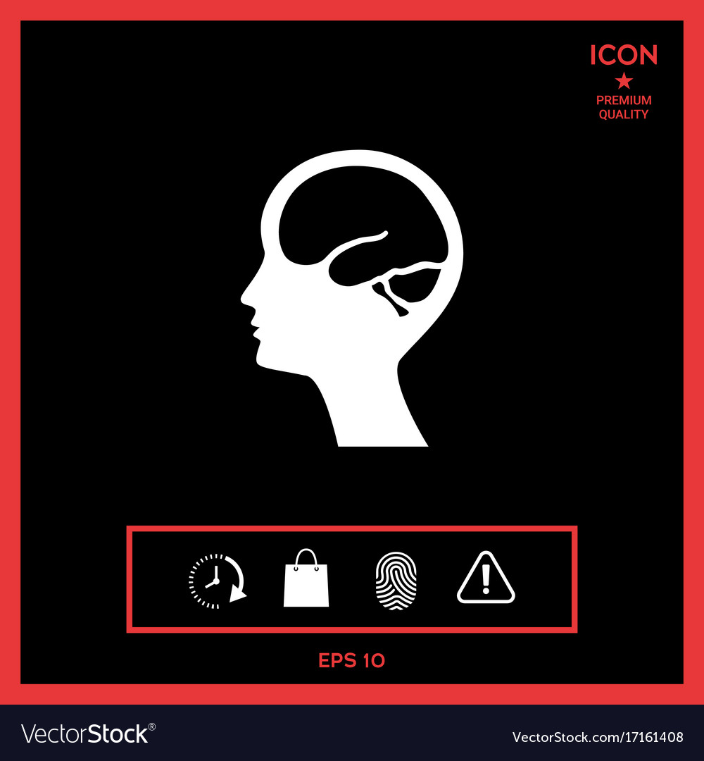 Head with brain symbol icon Royalty Free Vector Image