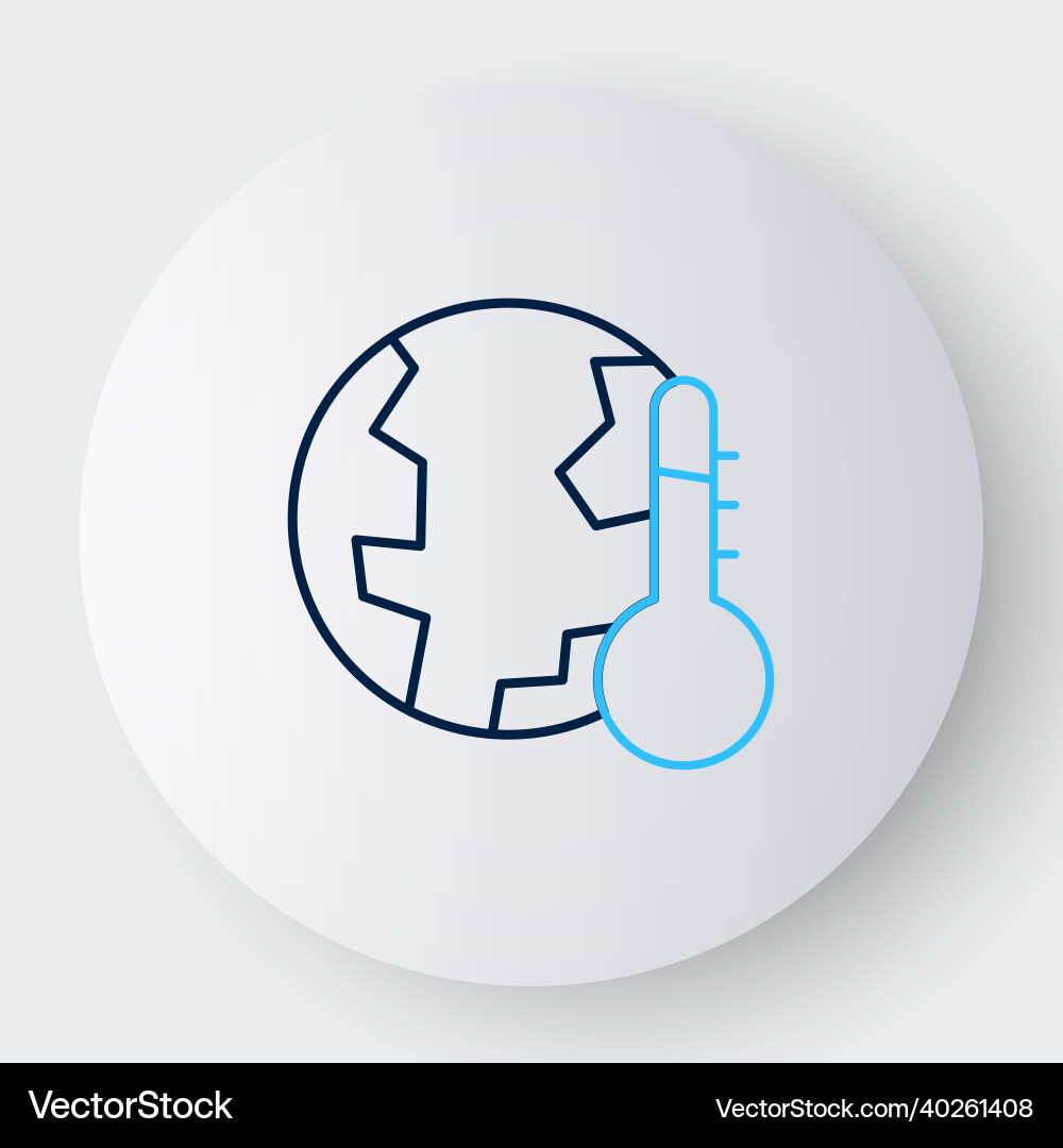 Line planet earth melting to global warming icon Vector Image