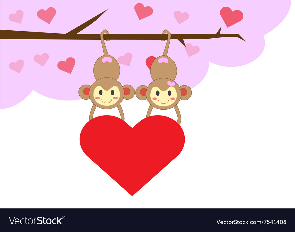 Monkeyinlove2 Royalty Free Vector Image - VectorStock