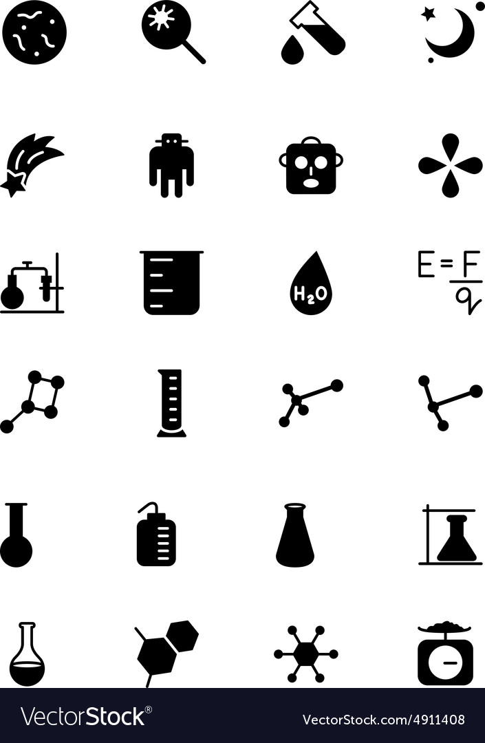 Science solid icons 5 Royalty Free Vector Image