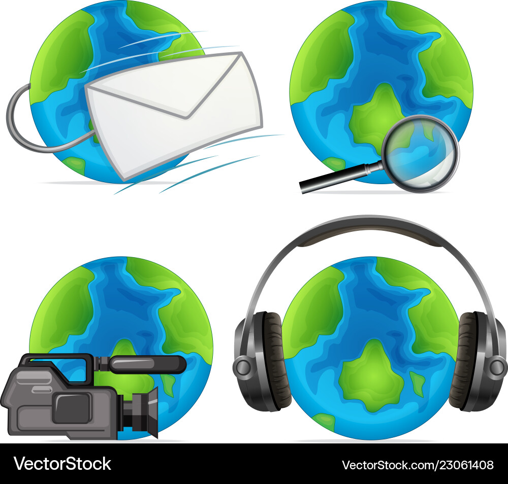Set of object on earth Royalty Free Vector Image