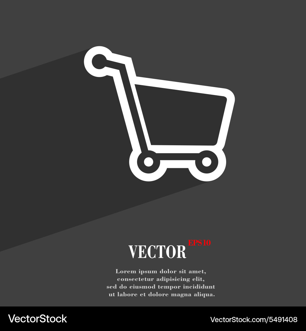 Shopping cart icon symbol flat modern web design Vector Image