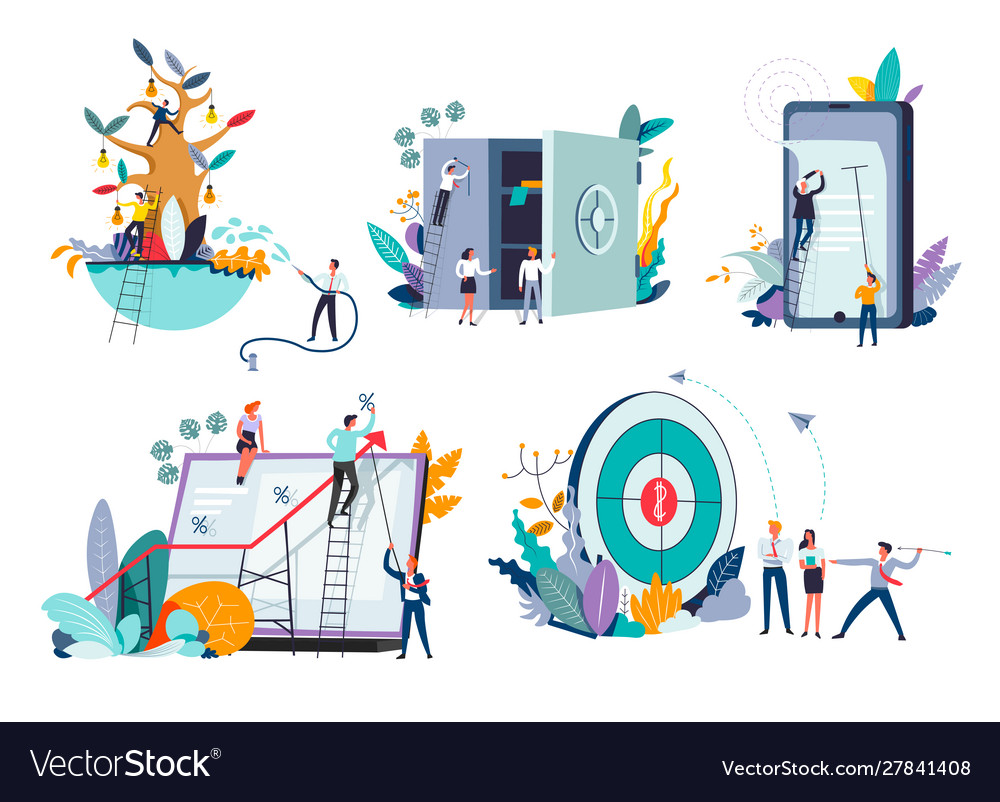 Startup or business concepts isolated icons Vector Image