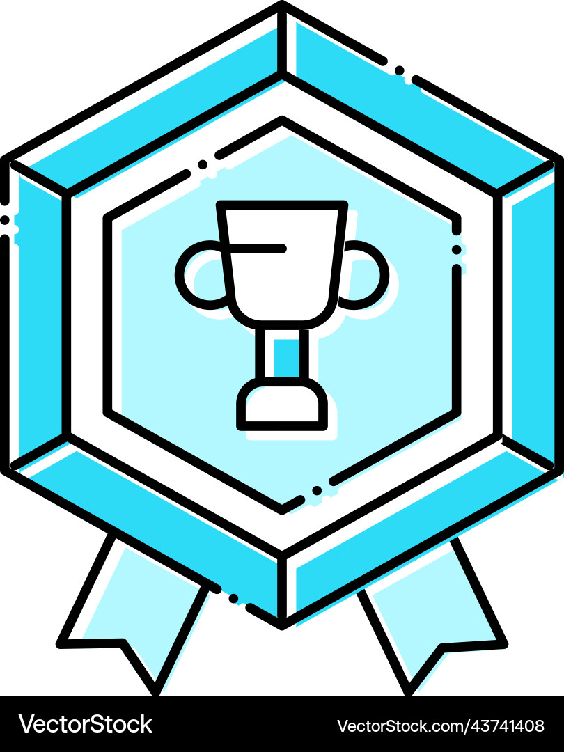 Video game level award with cup color icon Vector Image