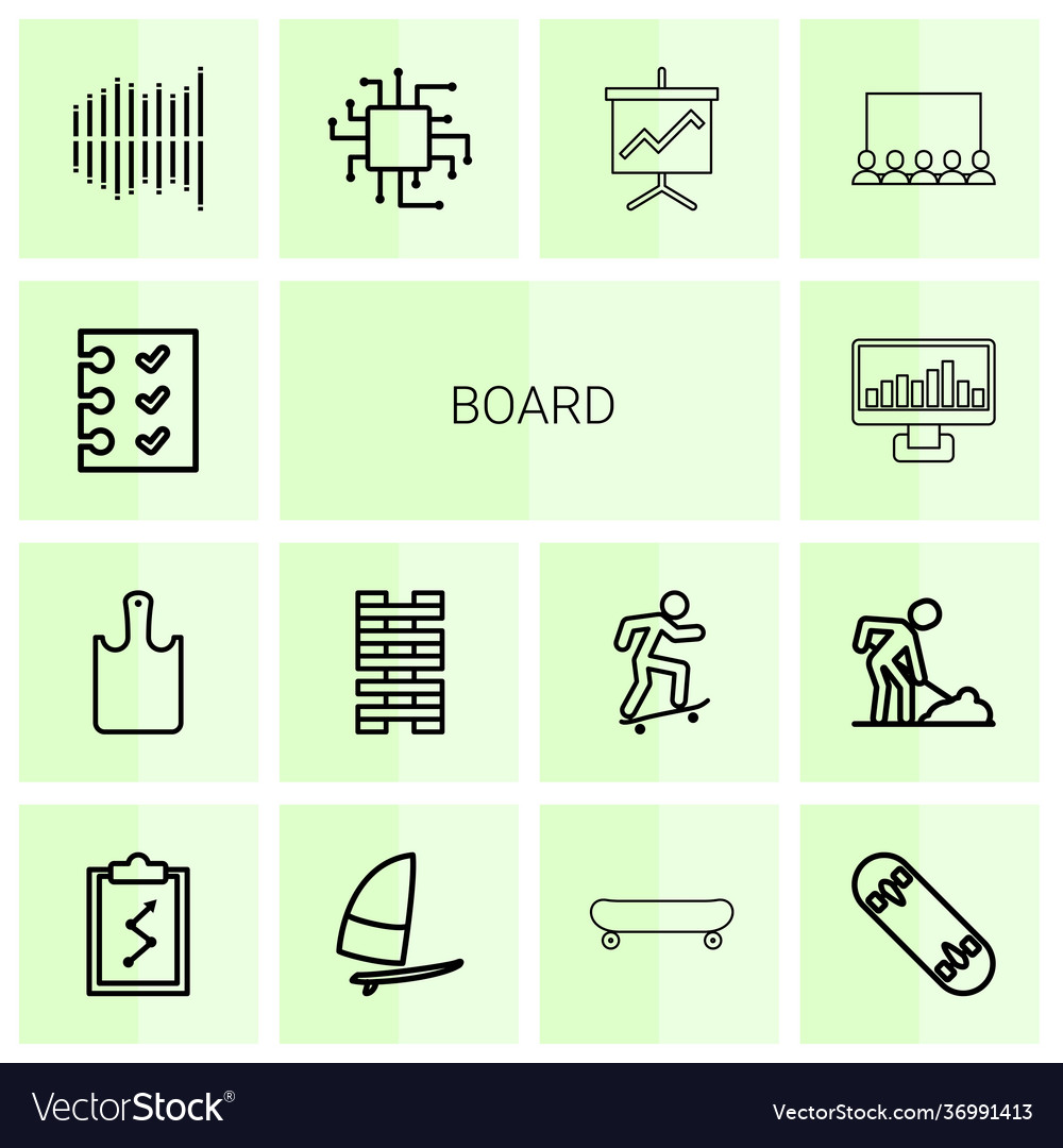 14 board icons Royalty Free Vector Image - VectorStock