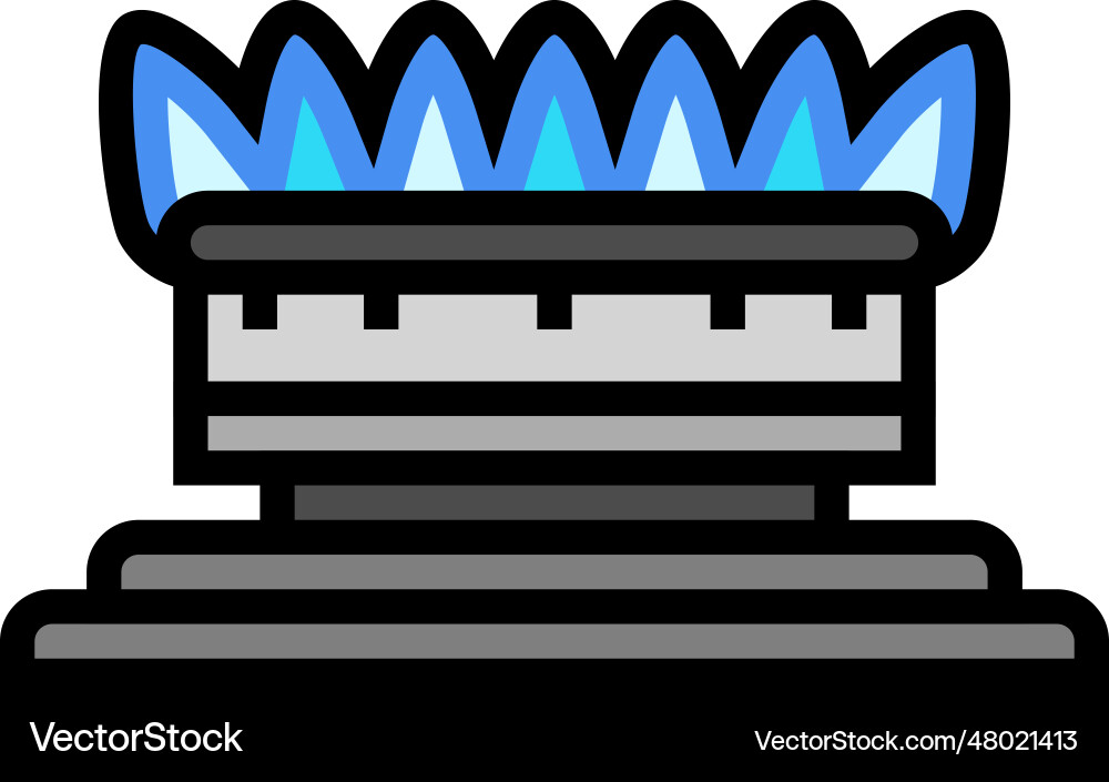 Burner gas service color icon Royalty Free Vector Image